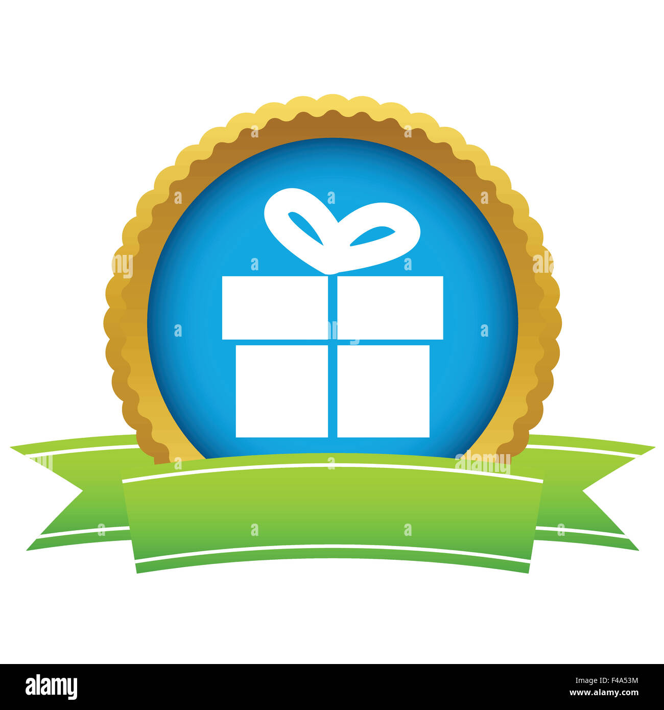 Gold gift logo Stock Photo - Alamy