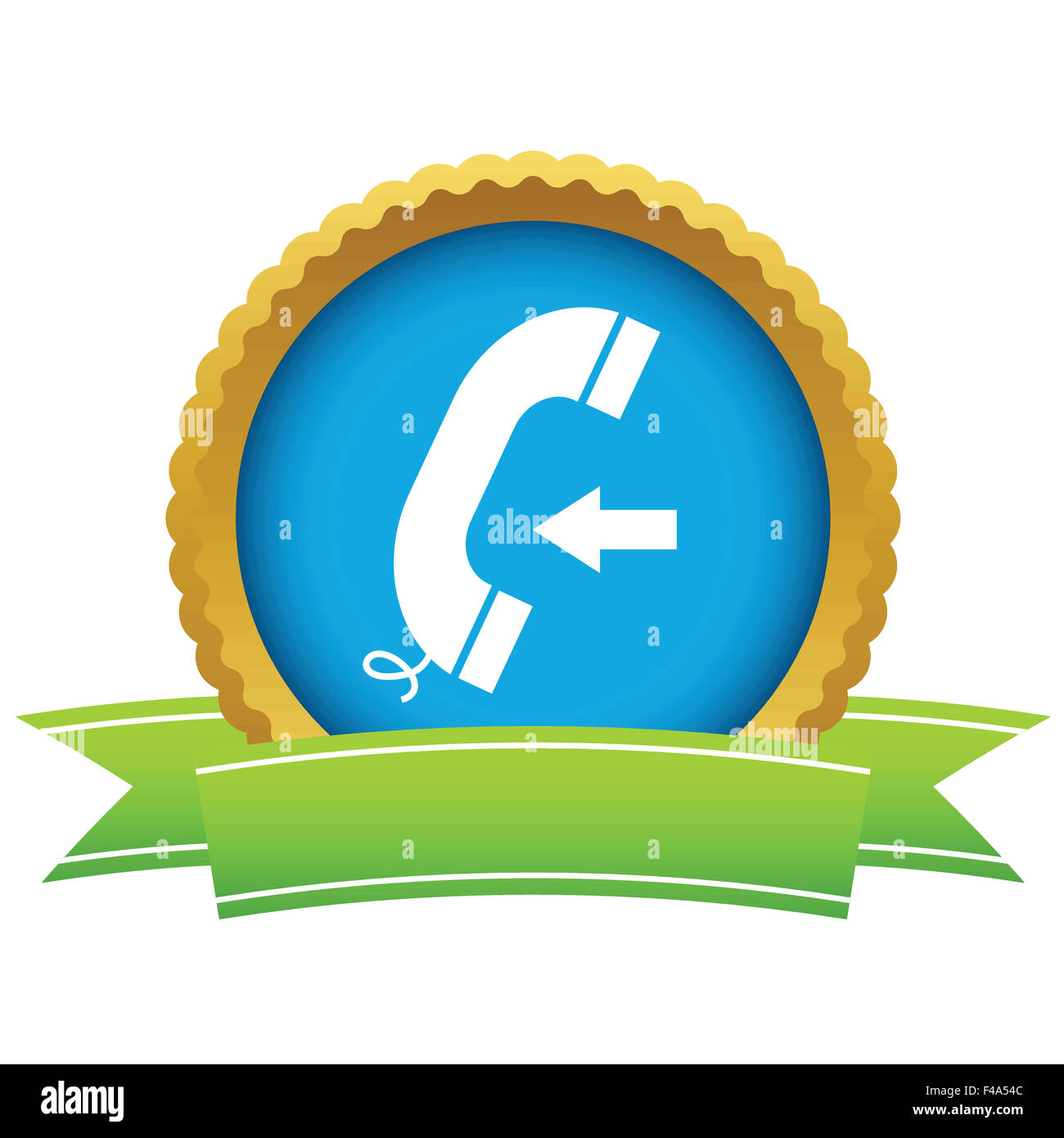 Gold incoming call logo Stock Photo - Alamy