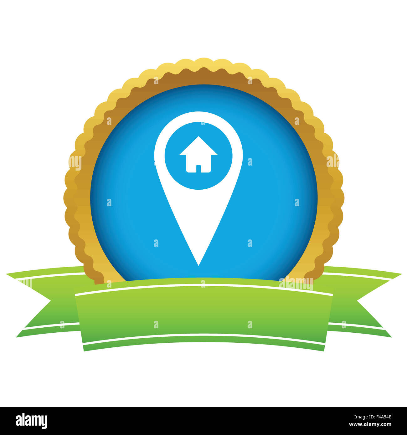 Gold home pointer logo Stock Photo - Alamy