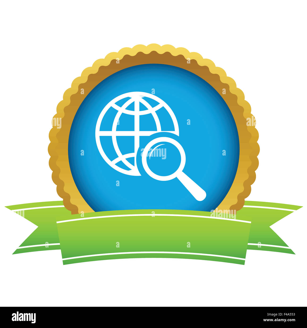 Gold world scan logo Stock Photo - Alamy