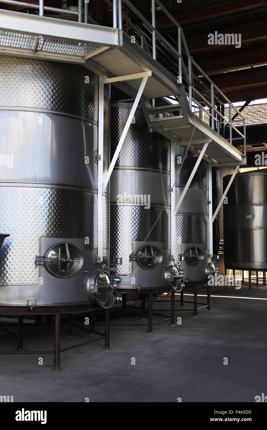 Modern aluminum barrels Stock Photo - Alamy