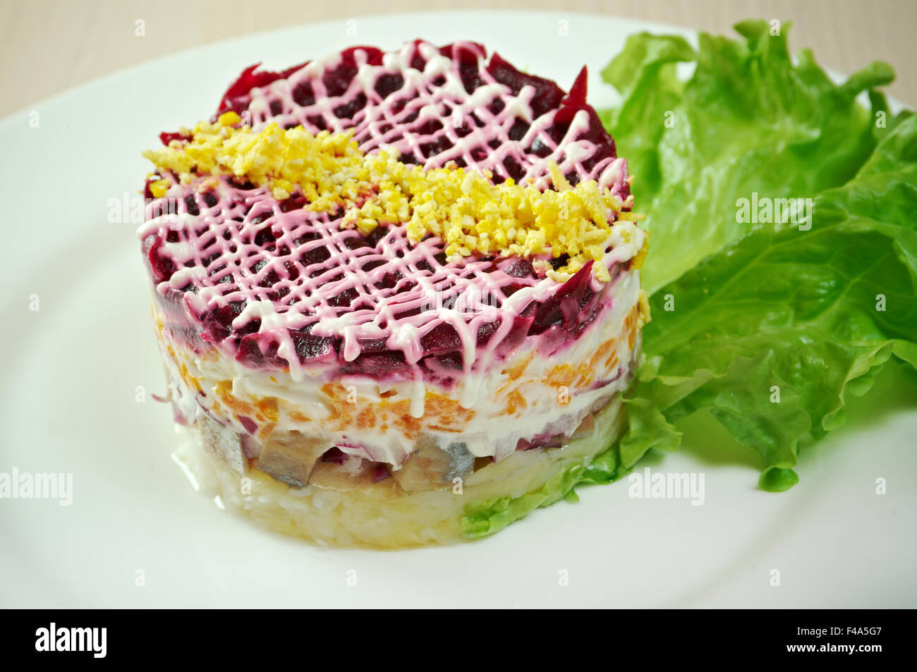 fish and beets salad Stock Photo - Alamy