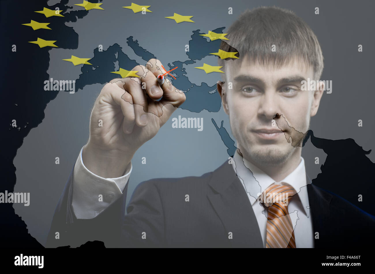 Businessman world map globe hi-res stock photography and images - Alamy