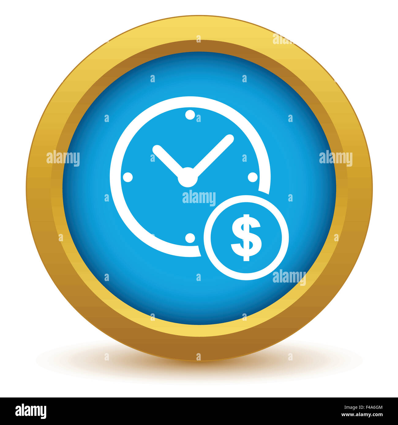 Gold clock money icon Stock Photo - Alamy