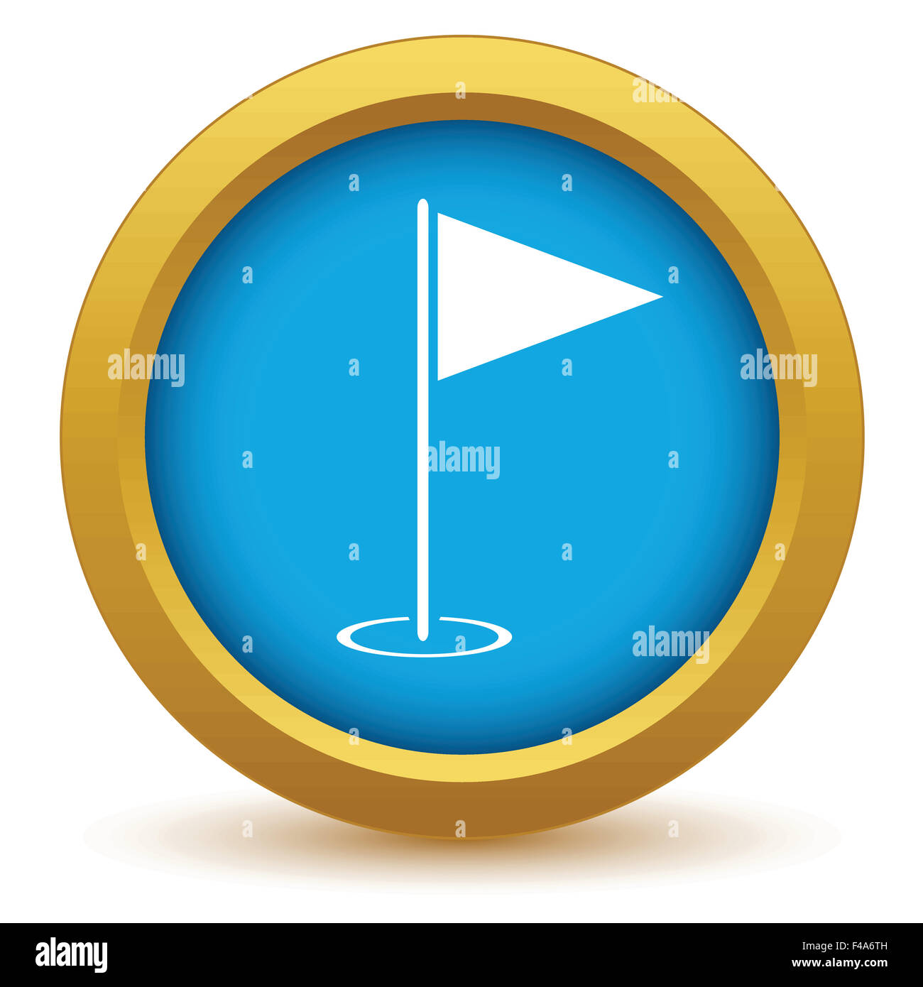 Gold golf flag icon Stock Photo - Alamy