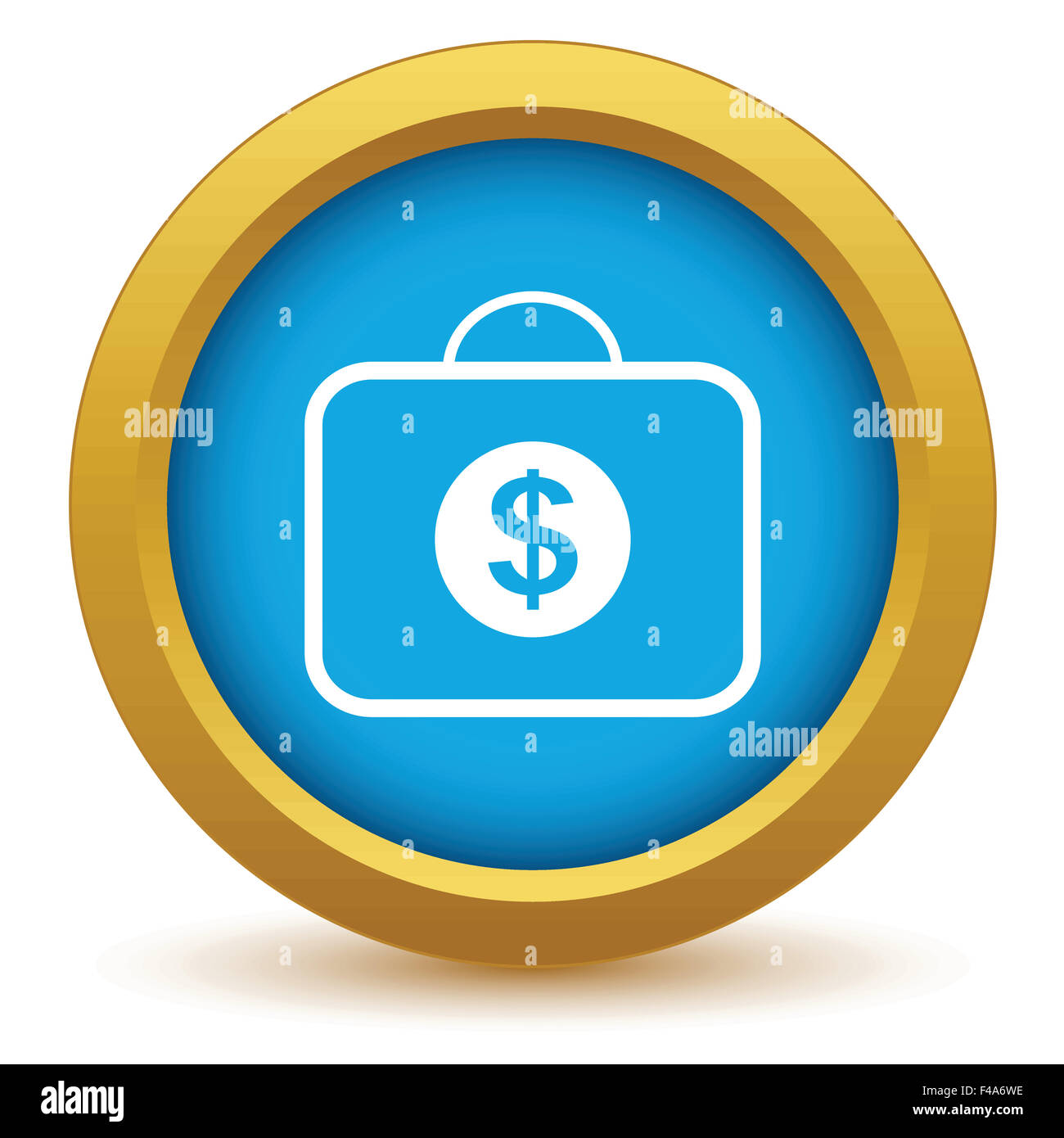 Gold bag with dollars icon Stock Photo - Alamy