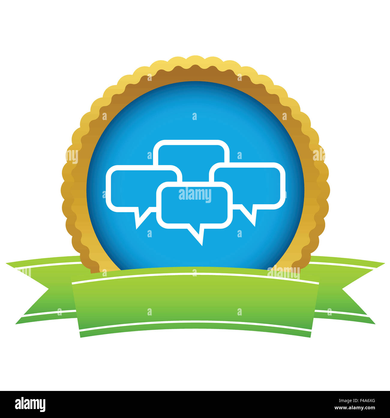 Gold big dialog logo Stock Photo - Alamy