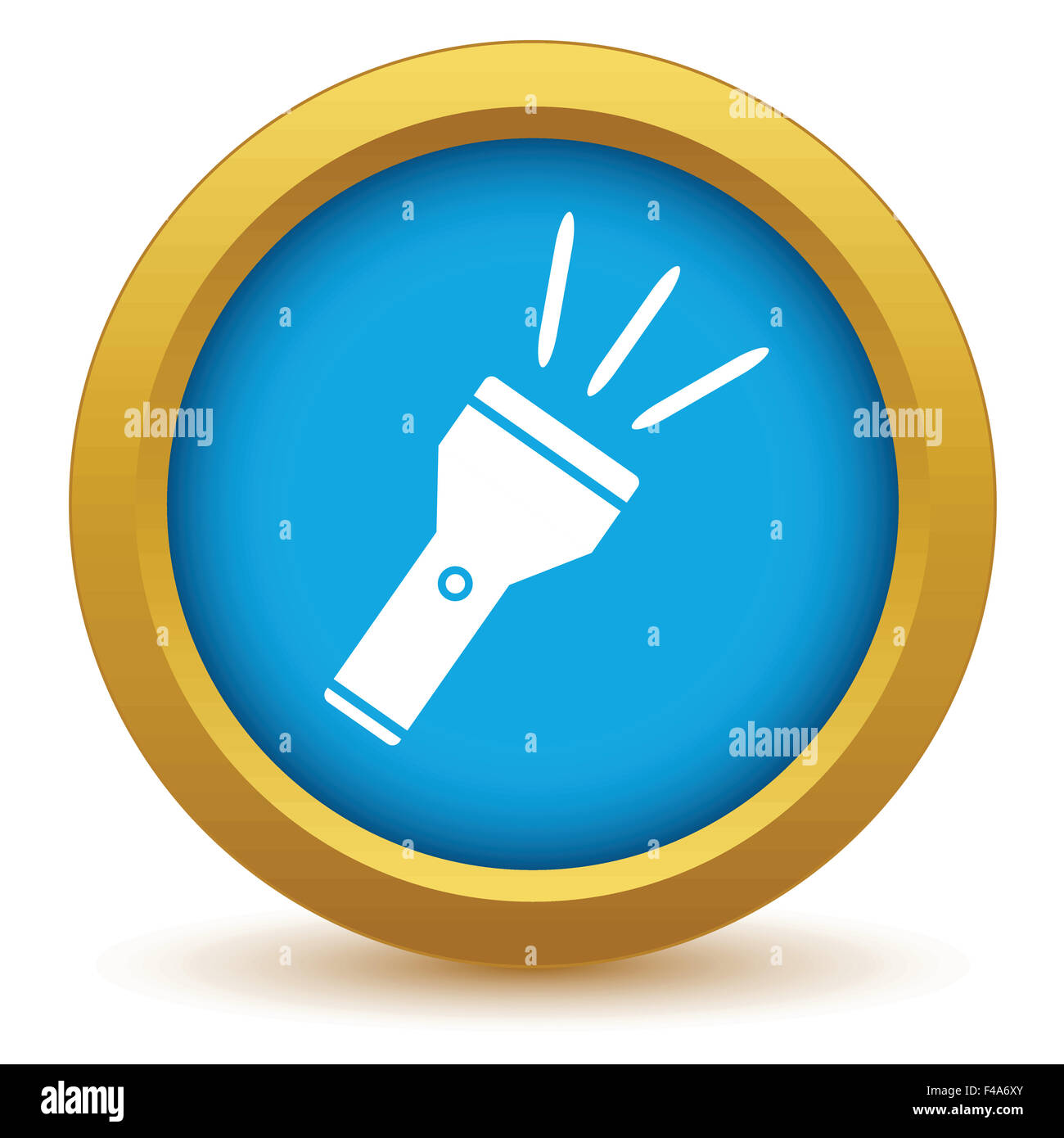 Gold flashlight icon Stock Photo - Alamy
