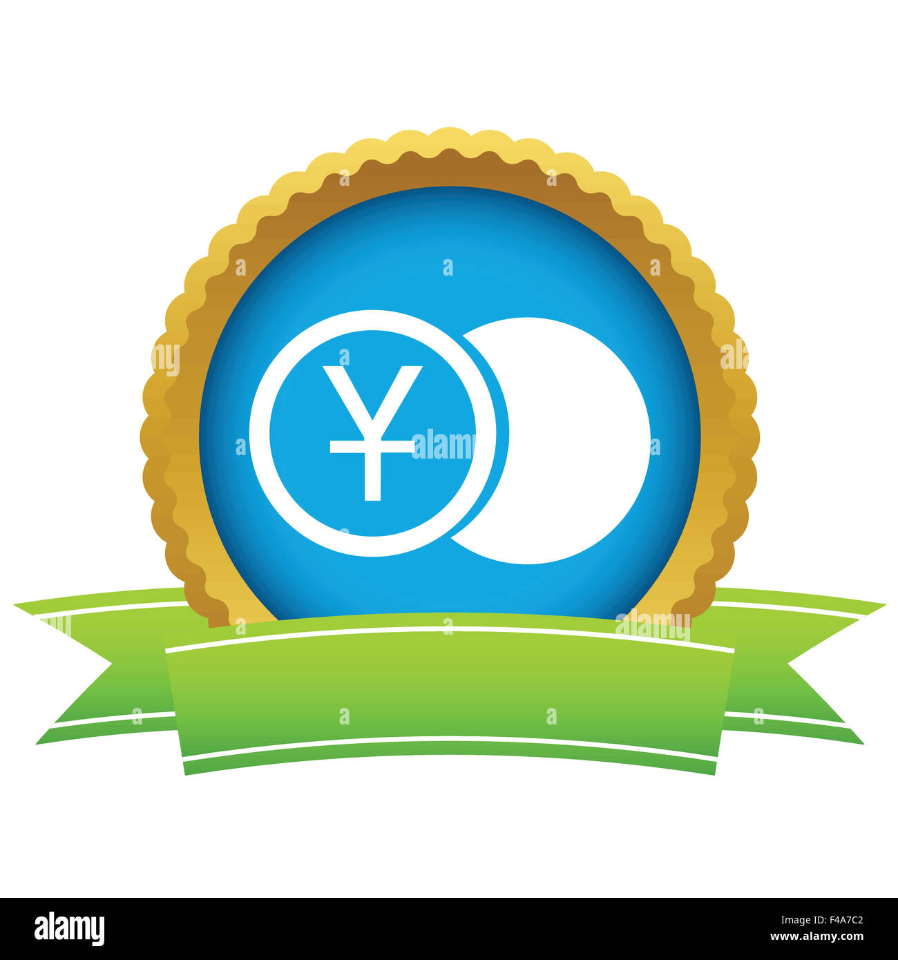 Gold yen coin logo Stock Photo - Alamy