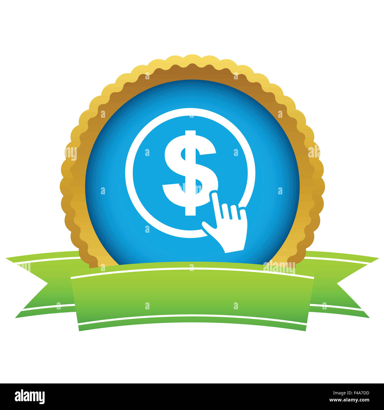 Gold dollar click logo Stock Photo - Alamy