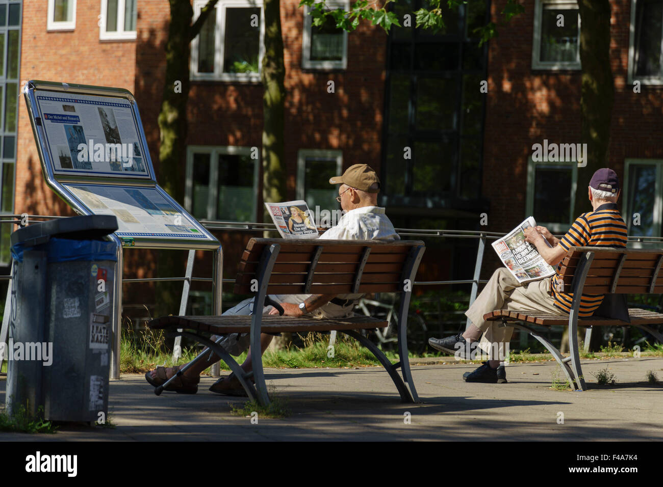 Hamburg, Germany - reading in the street called English Planke Stock ...