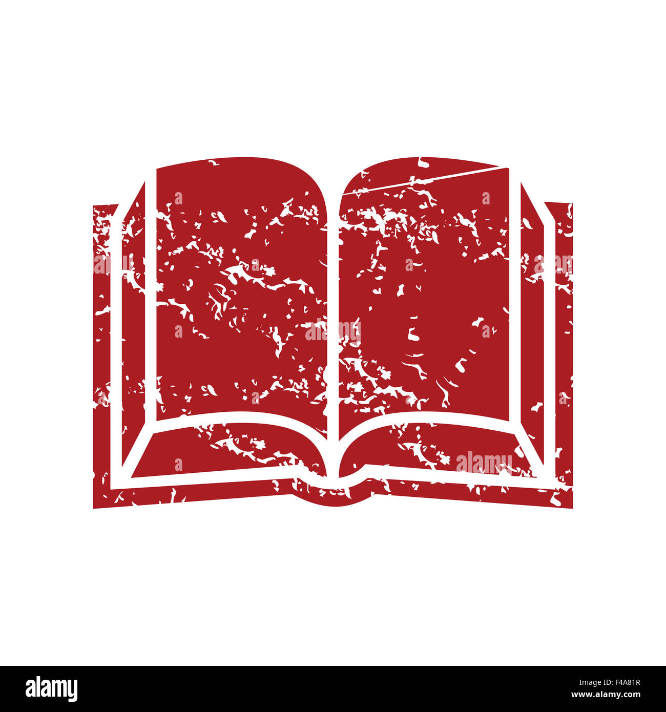 Red grunge book logo Stock Photo - Alamy