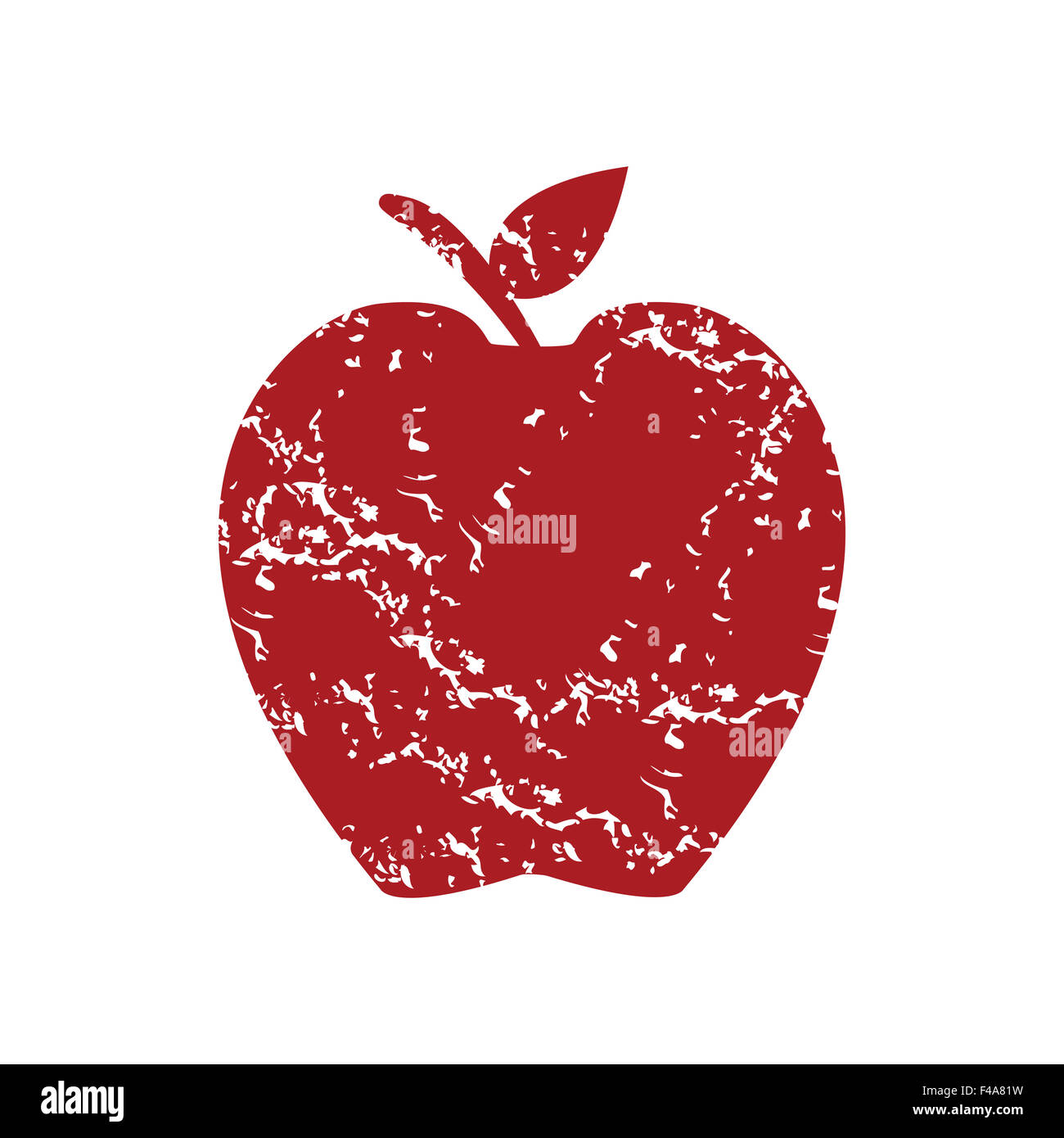 Red grunge apple logo Stock Photo - Alamy