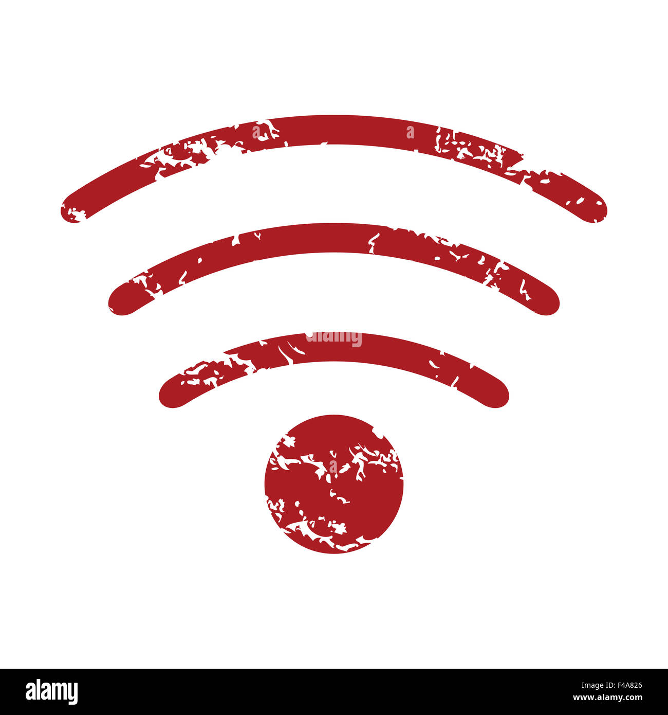 Red grunge wi-fi logo Stock Photo - Alamy