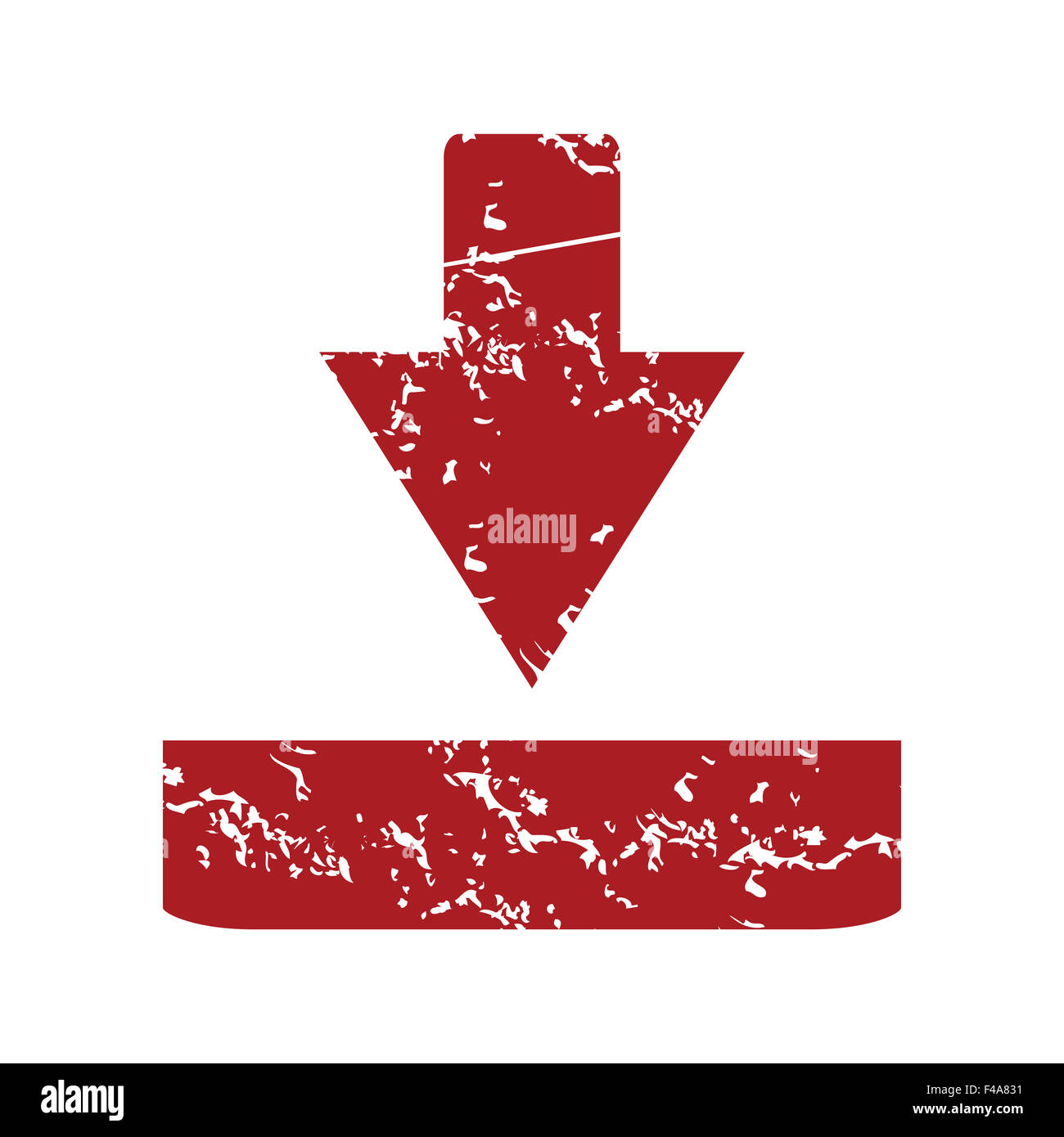 Red grunge download logo Stock Photo - Alamy
