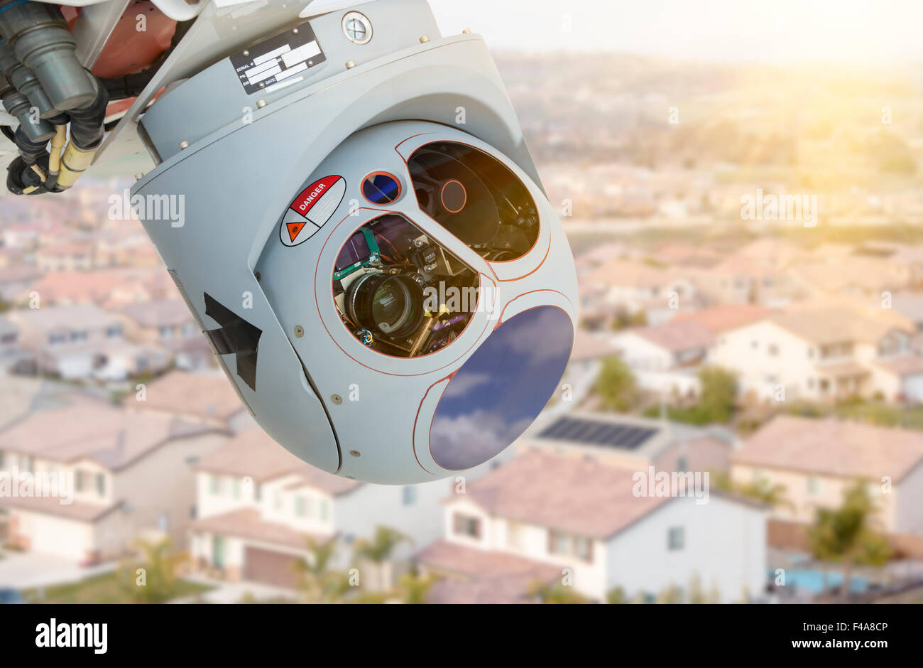 Closeup of A Drone Wing Camera and Sensor Pod Module Above A ...