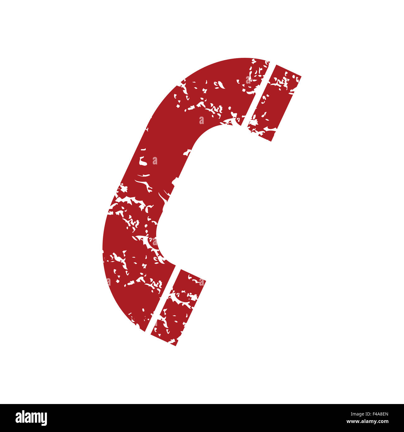 Red grunge phone logo Stock Photo - Alamy