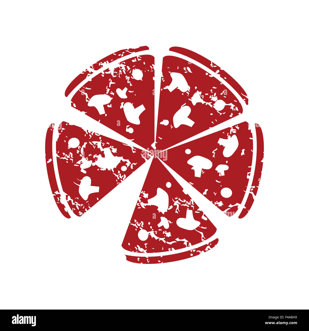 Red grunge pizza logo Stock Photo - Alamy