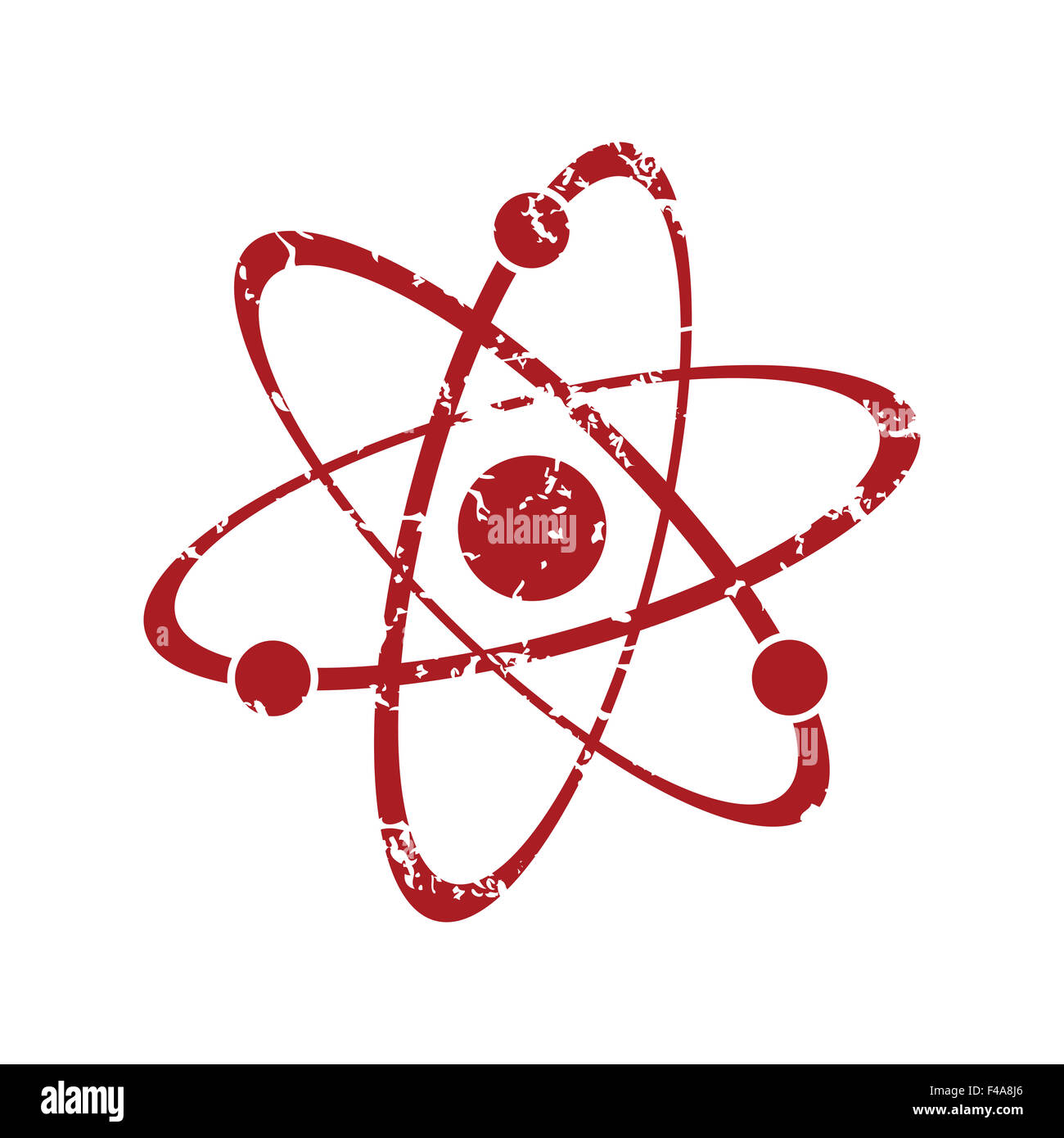 Red grunge atom logo Stock Photo - Alamy