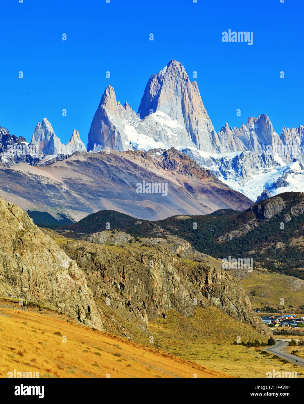 Famous rock Fitz Roy peaks in the Andes Stock Photo - Alamy