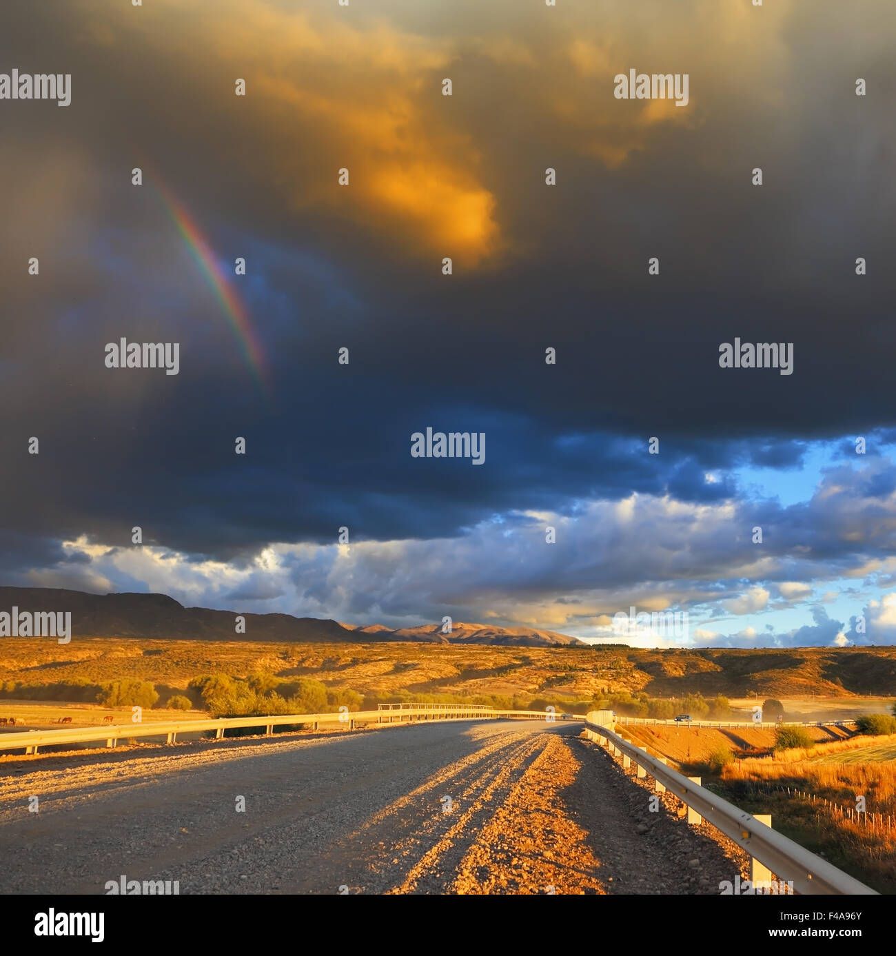 In the steppe runs a gravel road Stock Photo - Alamy