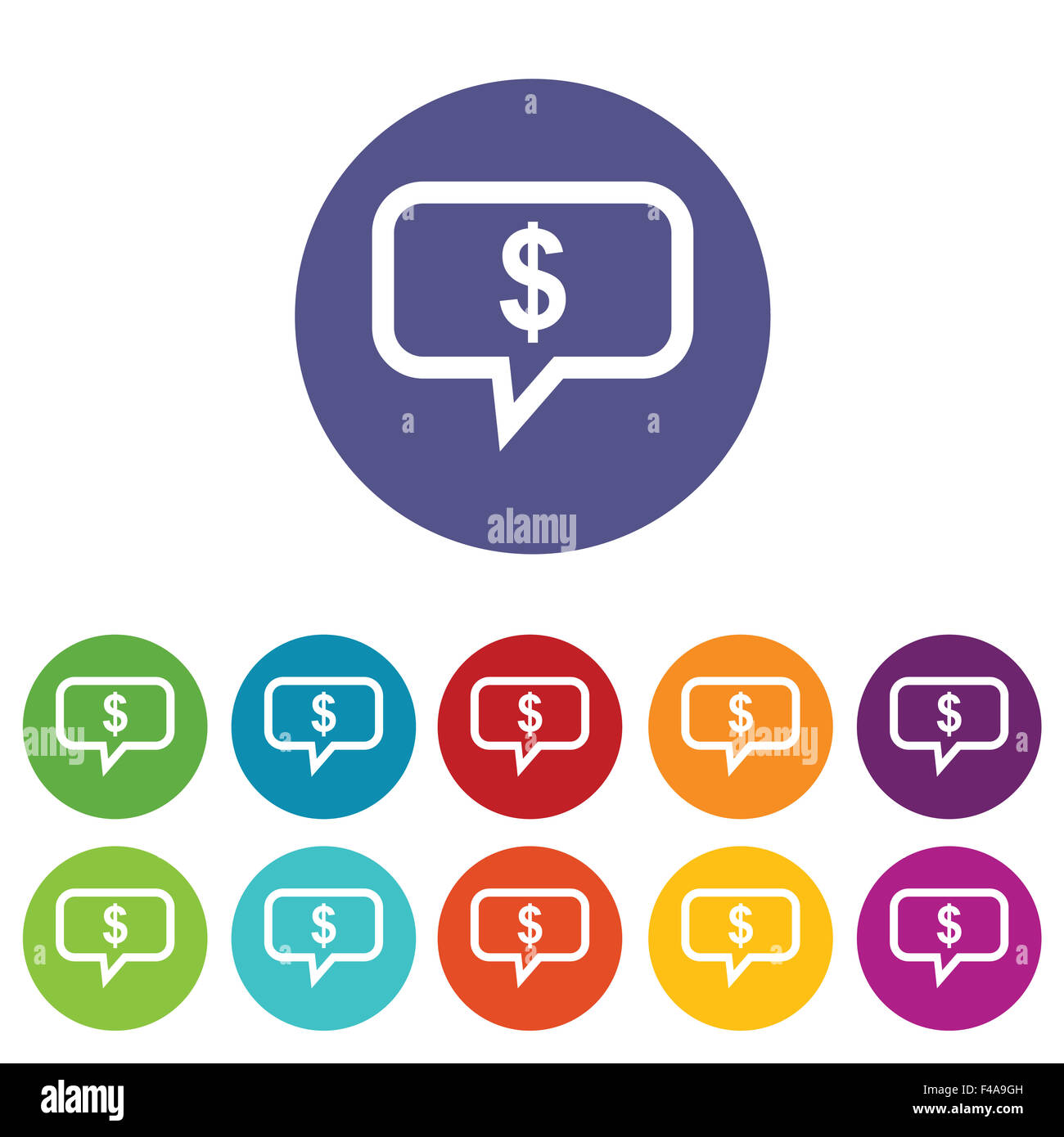 Financial message icon set Stock Photo - Alamy