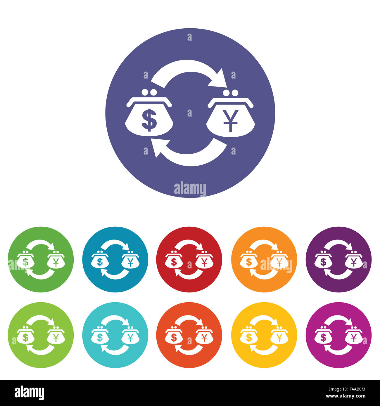 Dollar-yen exchange icon set Stock Photo - Alamy