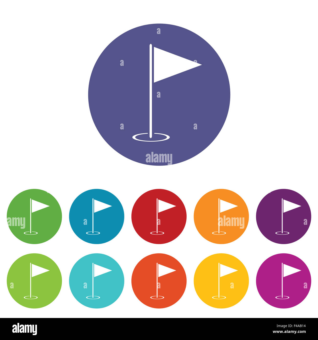 Golf flagstick icon set Stock Photo - Alamy