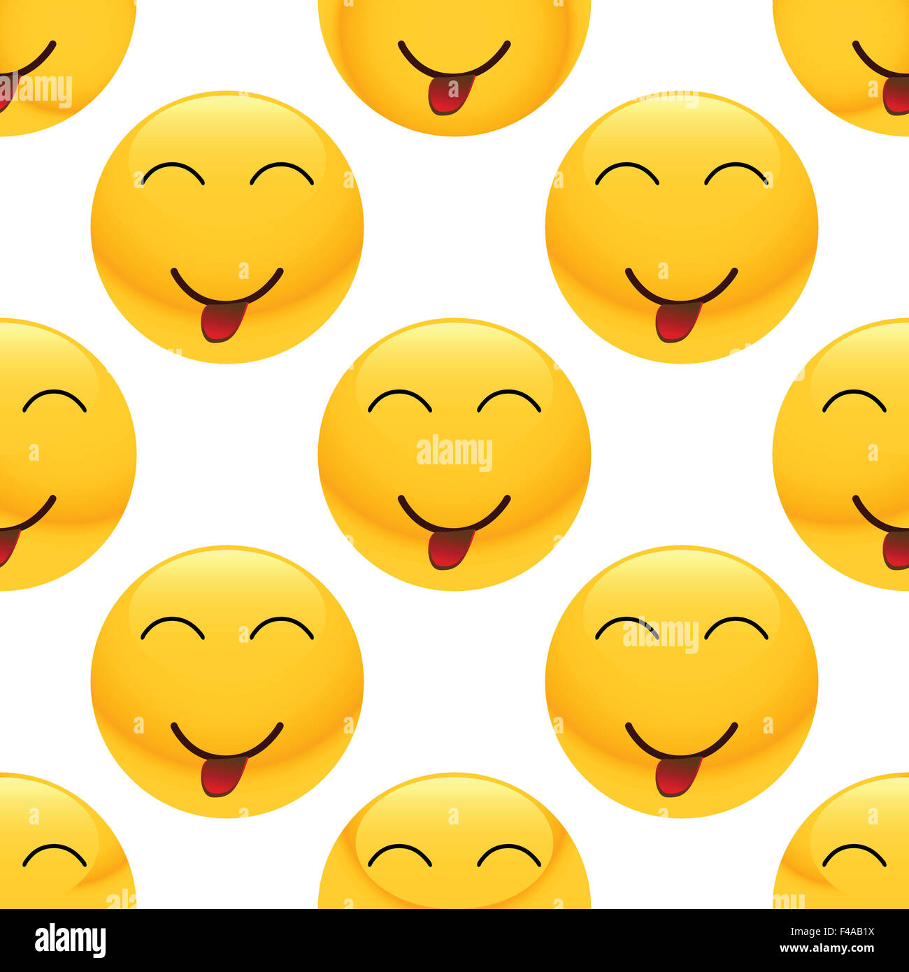 Teasing emoticon pattern Stock Photo - Alamy