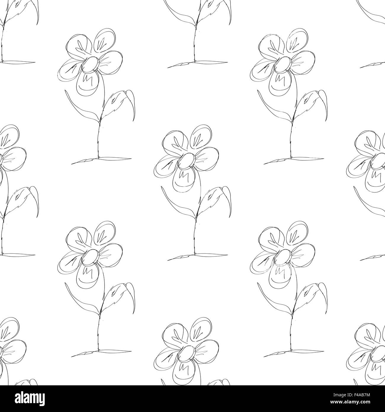 Botanic seamless doodle pattern hi-res stock photography and images - Alamy