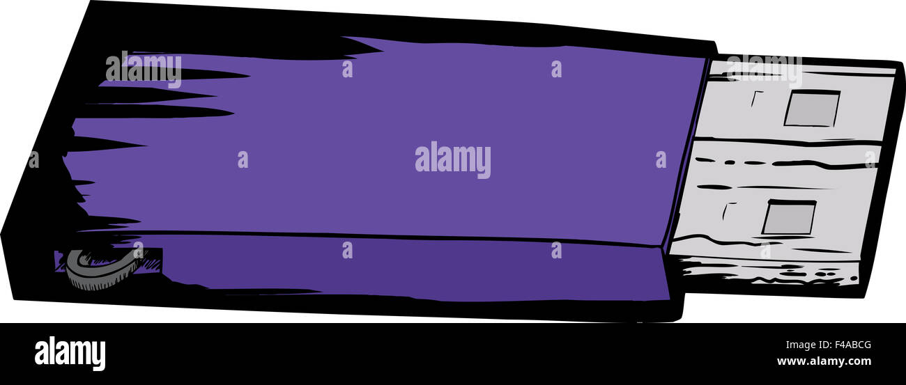 Isolated illustration of purple USB flash drive Stock Photo - Alamy