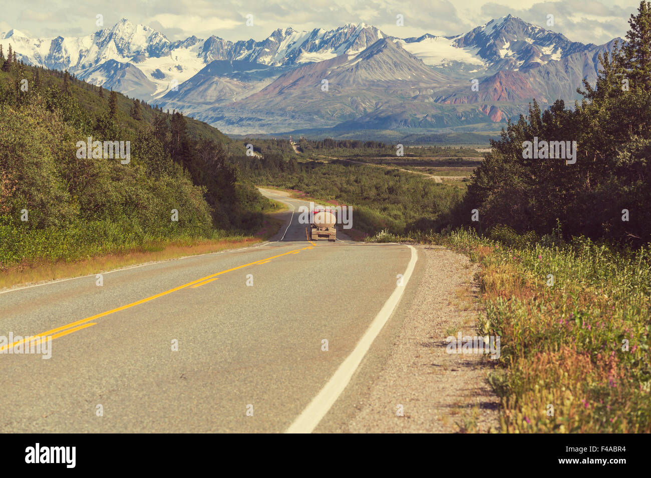 Road on Alaska Stock Photo - Alamy