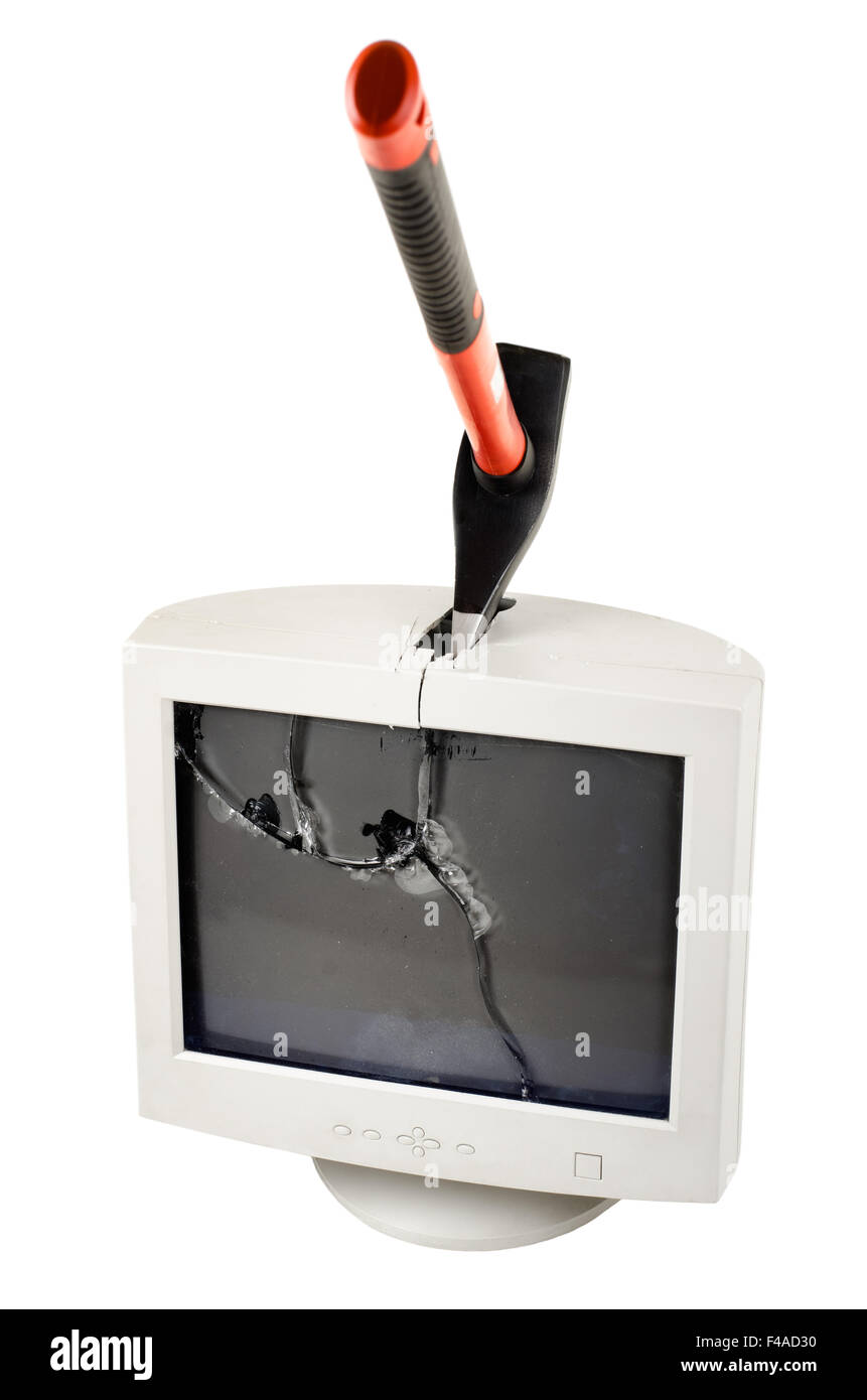 Broken monitor Cut Out Stock Images & Pictures - Alamy