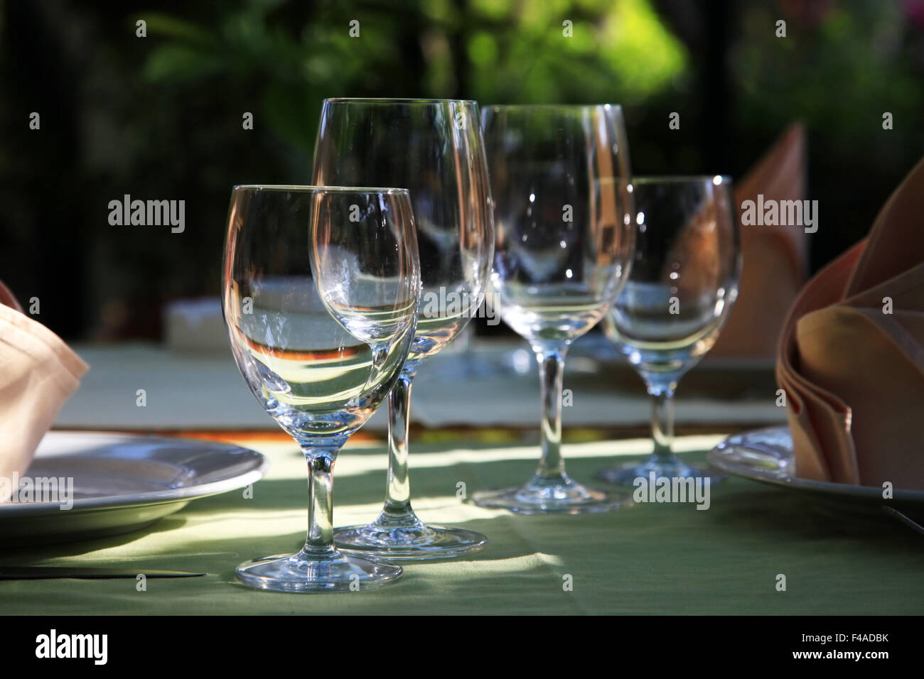 Glasses at restaurant Stock Photo - Alamy