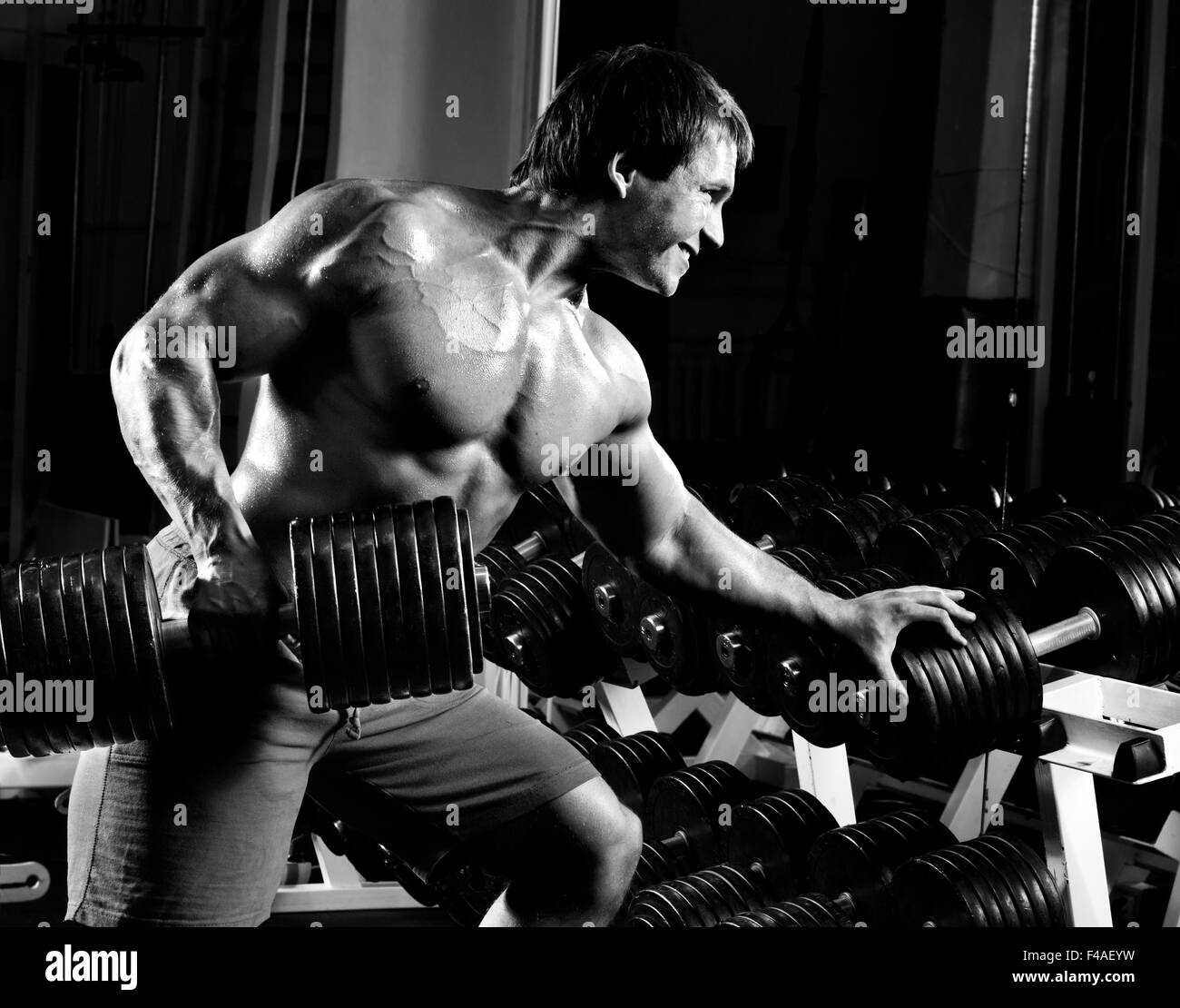 Bodybuilder man Black and White Stock Photos & Images - Alamy