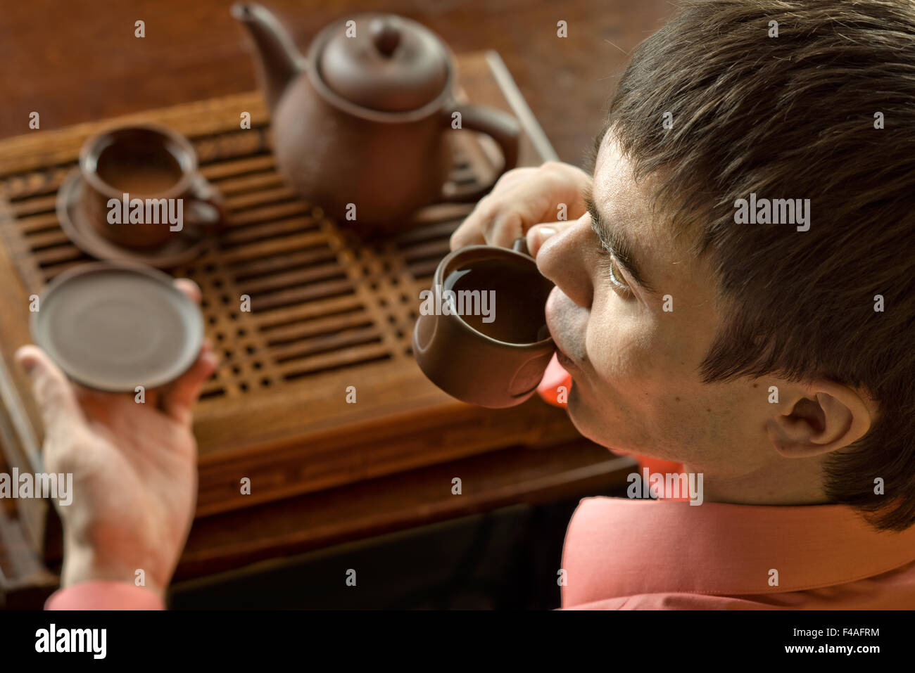 man with tea Stock Photo - Alamy
