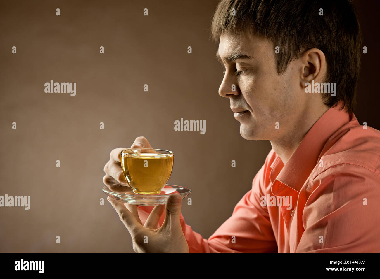 man with tea Stock Photo - Alamy