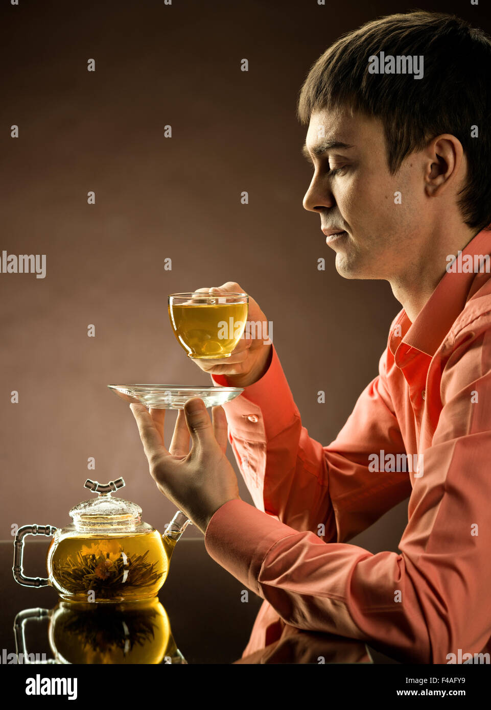 man with tea Stock Photo - Alamy