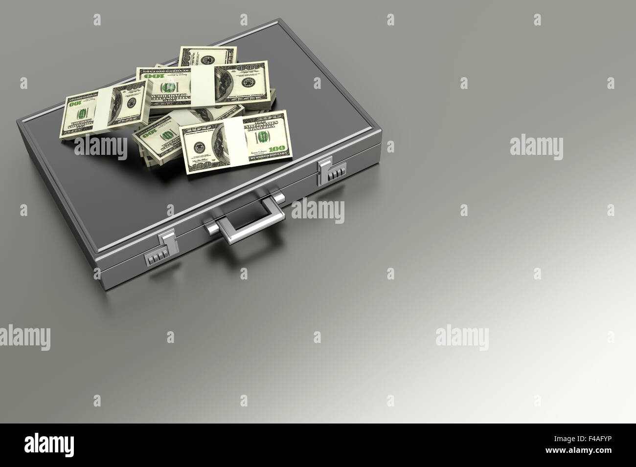 Briefcase with Cash Stock Photo - Alamy