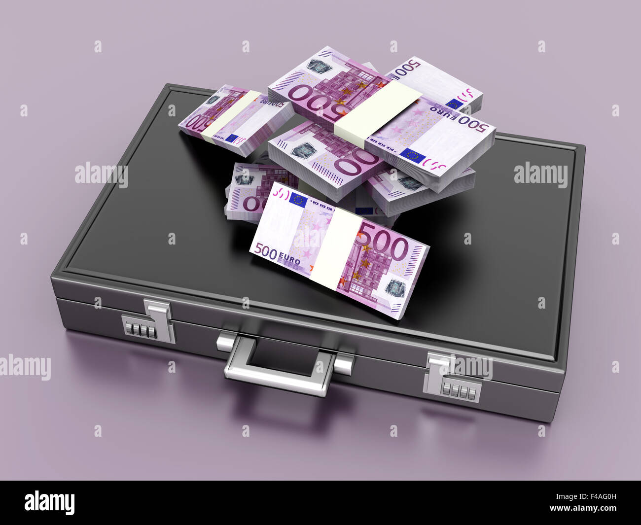 Briefcase with Cash Stock Photo - Alamy