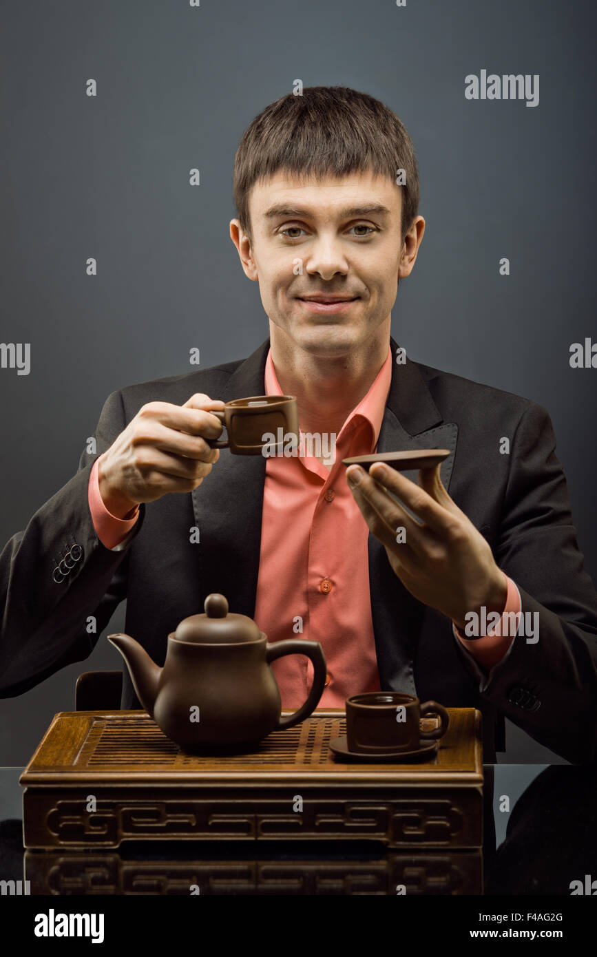 man with tea Stock Photo - Alamy