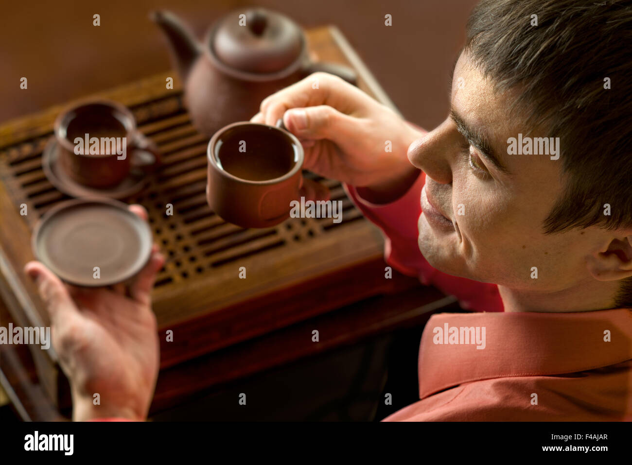 man with tea Stock Photo - Alamy