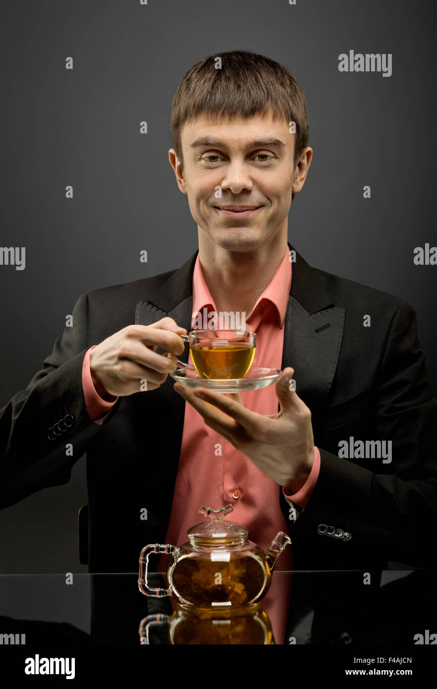 man with tea Stock Photo - Alamy