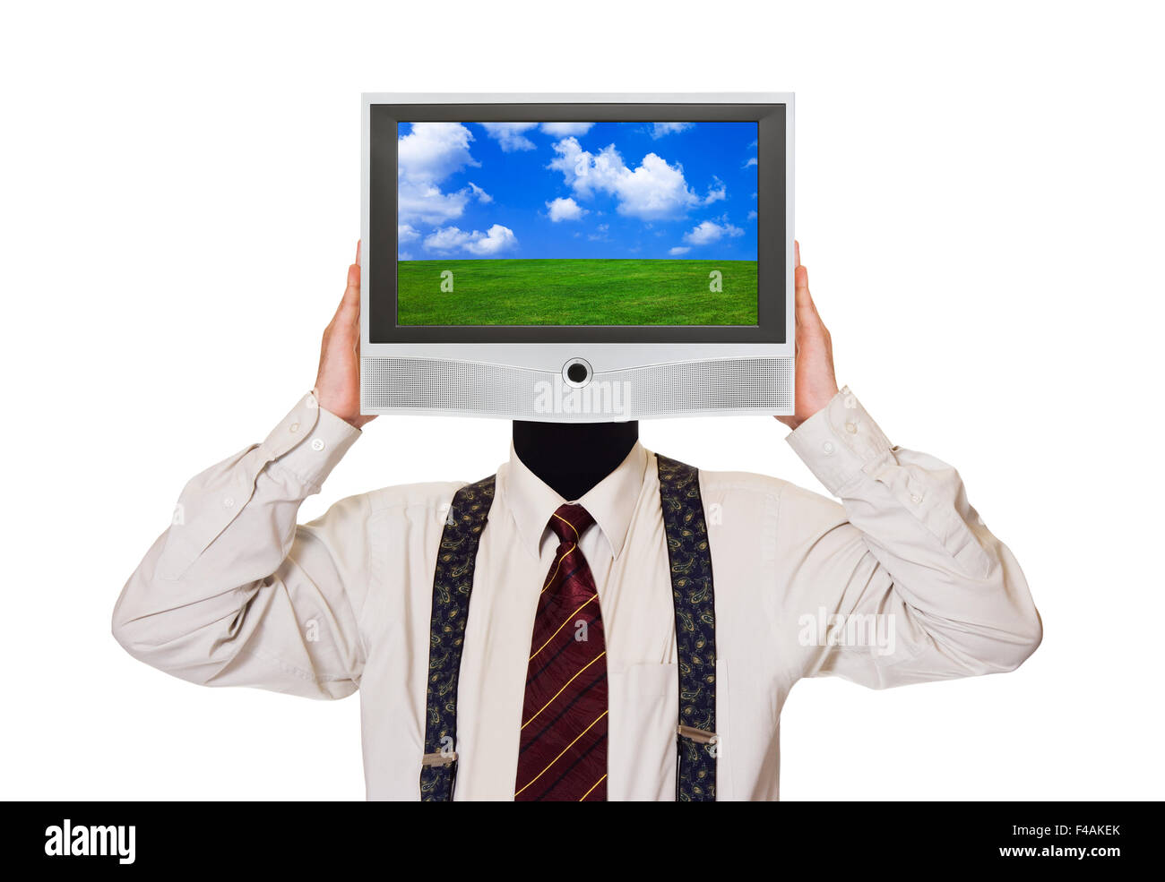 Man tv screen head hi-res stock photography and images - Alamy