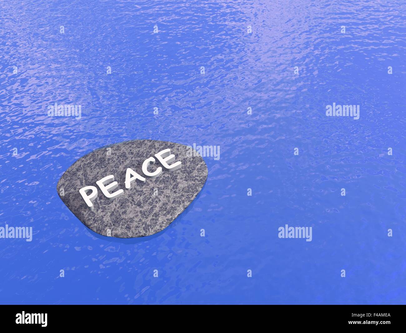 Peace stone - 3D render Stock Photo - Alamy