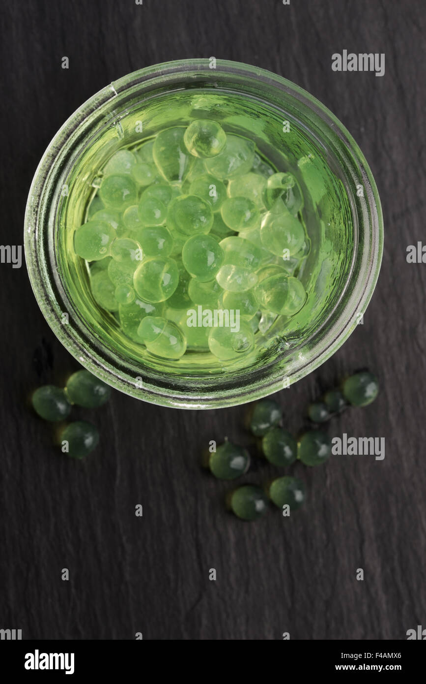 mint caviar, molecular gastronomy Stock Photo - Alamy