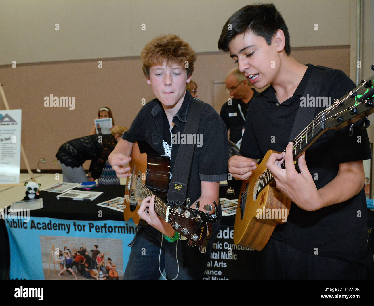 Albuquerque, NM, USA. 15th Oct, 2015. left to right -Troubadours, Jaden ...