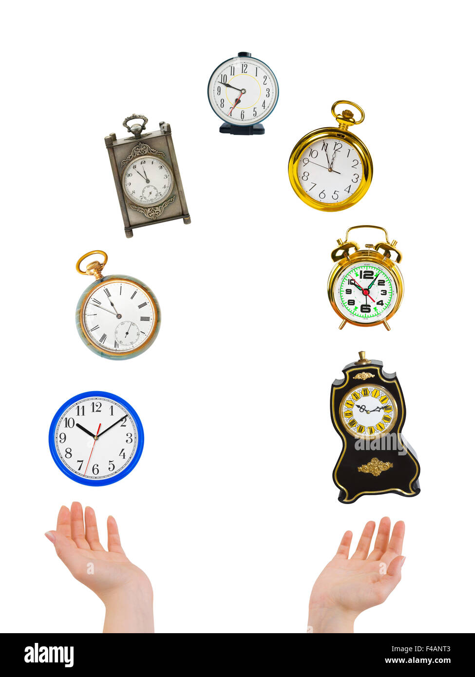 Juggling hands and clocks Stock Photo - Alamy