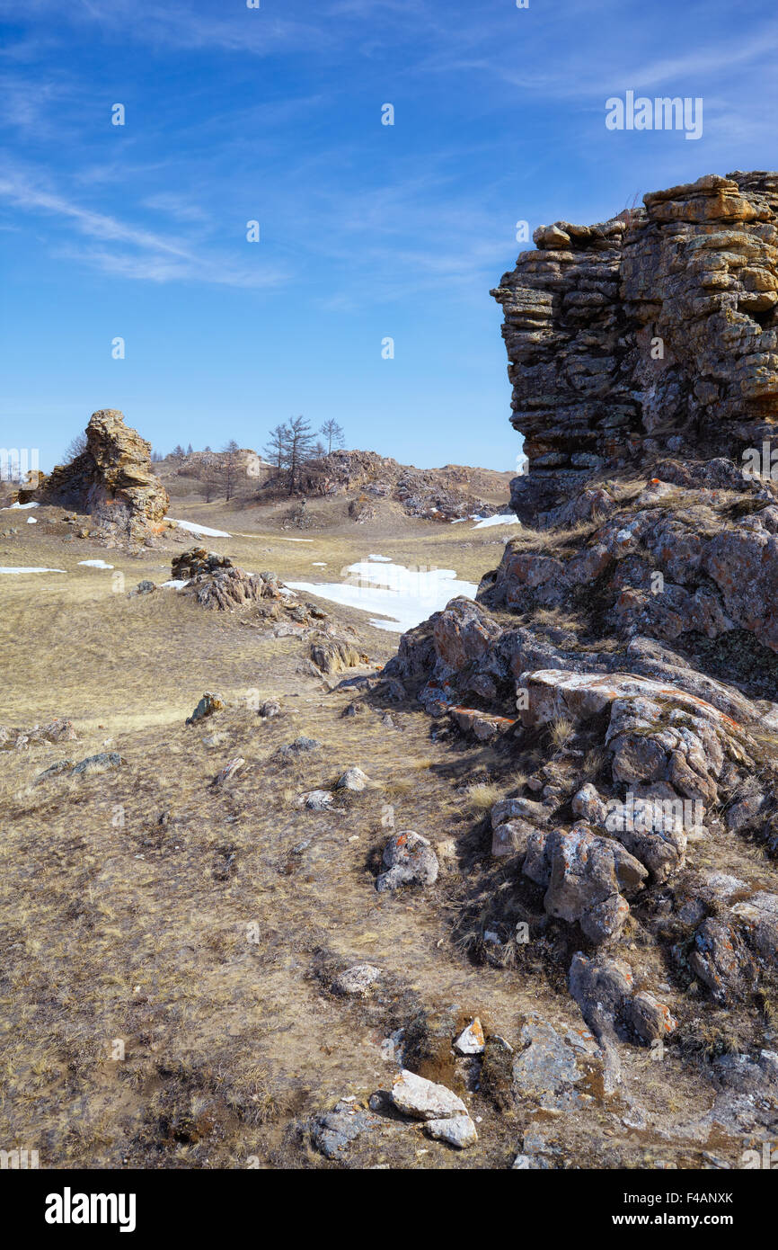 Plush Rocks near Baikal lake Stock Photo - Alamy