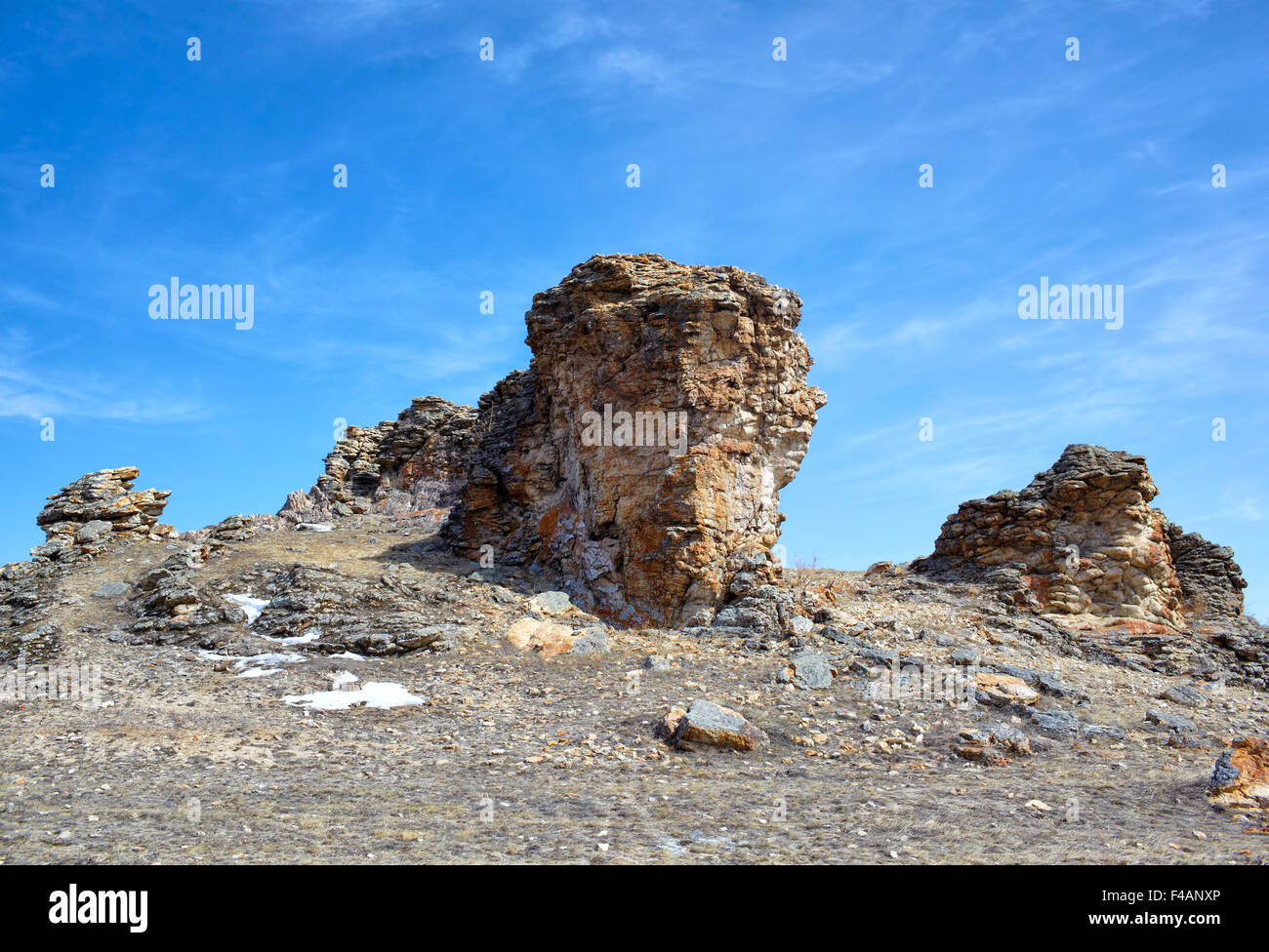 Plush Rocks near Baikal lake Stock Photo - Alamy